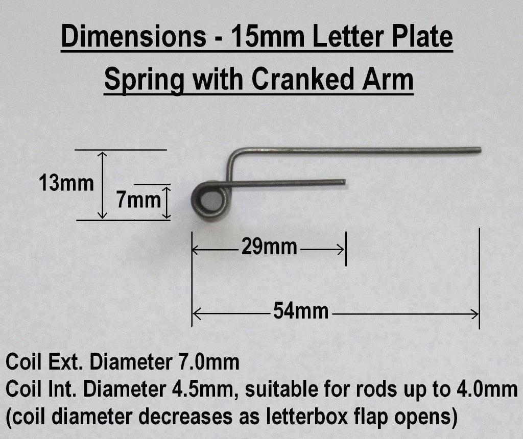 14.5mm Letter Plate Spring with Cranked Arm (1.2mm wire), Pack of 2 ...